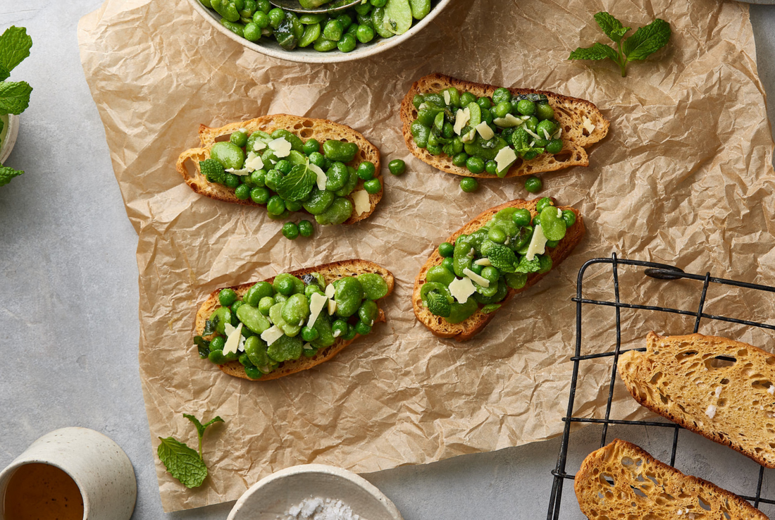 Recipes: Smashed Pea Crostini – Volare Bread
